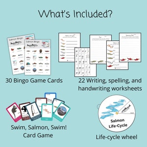 Salmon Life Cycle Unit Learning Bundle, Science Printables, Homeschool ...