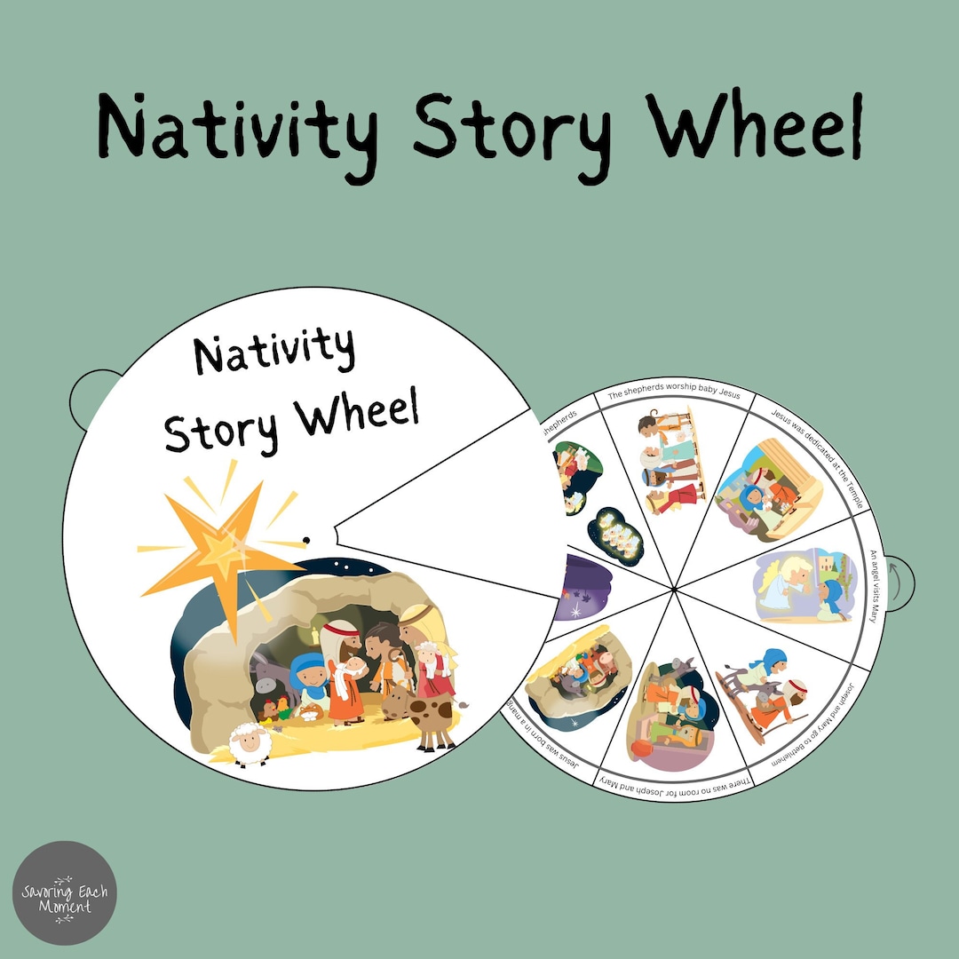 Nativity Story Wheel, Christmas Bible Story Wheel, Sunday School ...