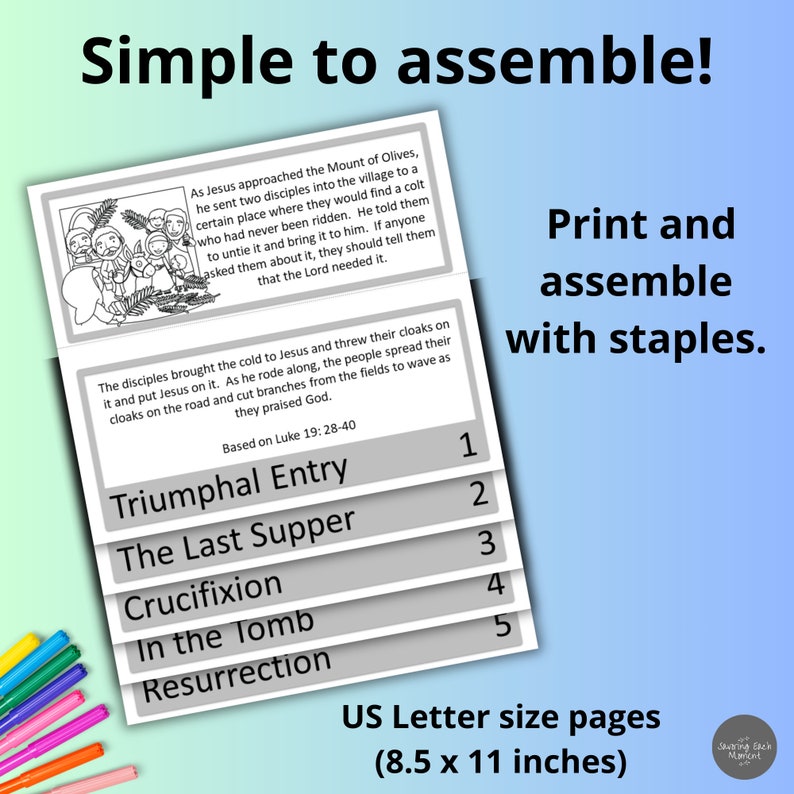Easter Story Flip Book, Sunday School Craft, Holy Week for Kids, Easter ...