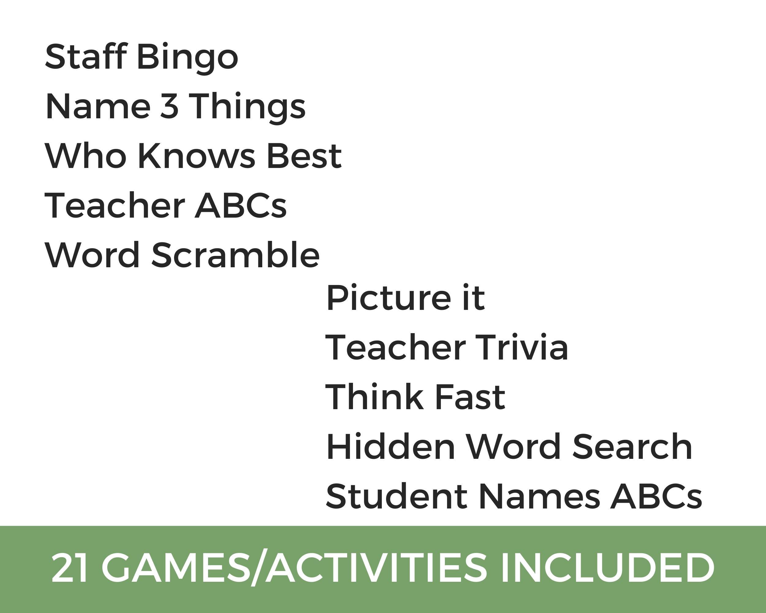 Teacher Trivia Game, Teacher Alphabet Game, Teacher Retirement Game ...