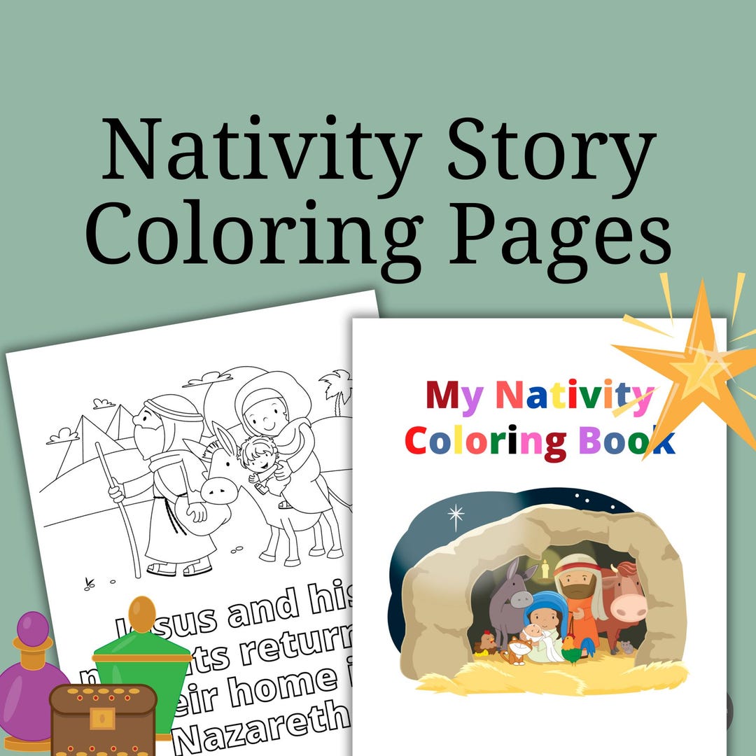 Nativity Story Coloring Pages, Christian Christmas, Nativity for Kids ...