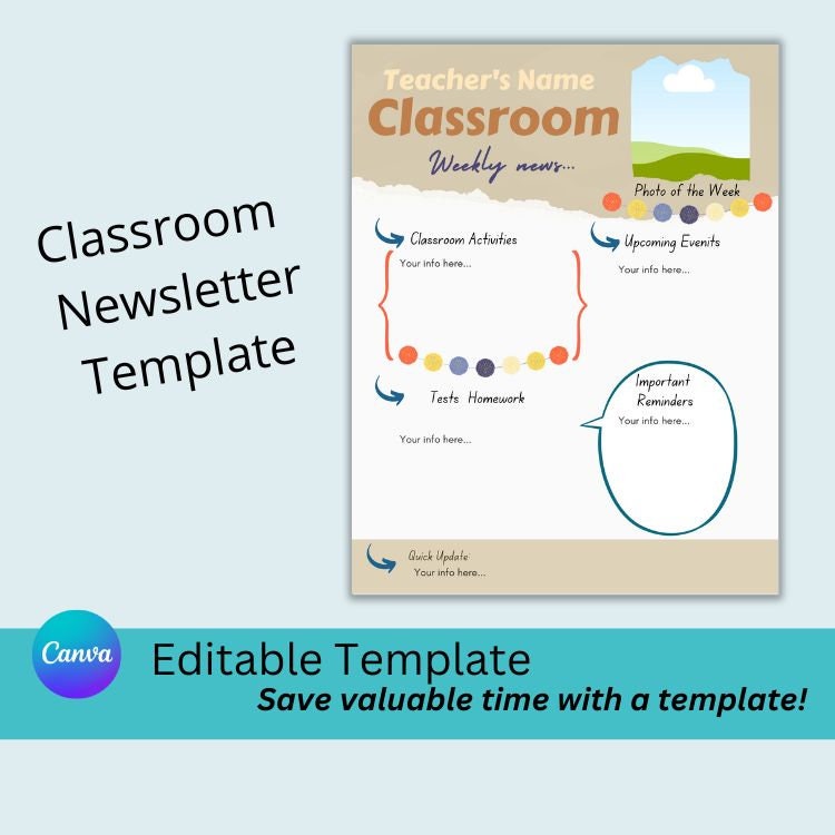 Meet the Teacher Editable Classroom Template, Canva Template, Teacher ...