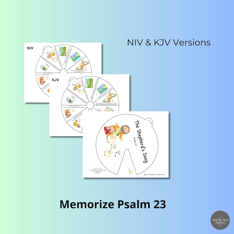 Psalms 23 Sunday School Craft, Bible Story Wheel Craft, Memory Verses ...