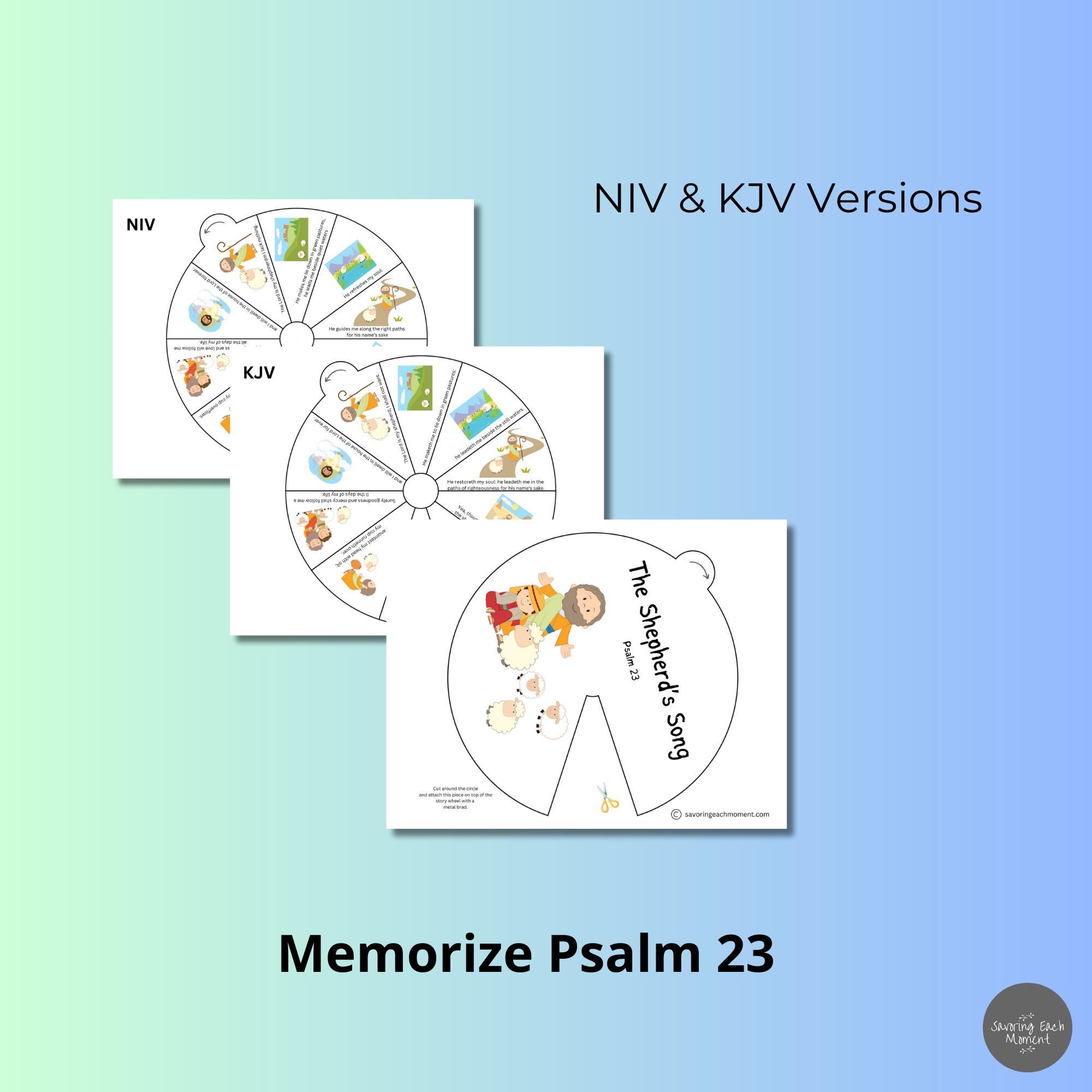 Psalms 23 Sunday School Craft, Bible Story Wheel Craft, Memory Verses ...