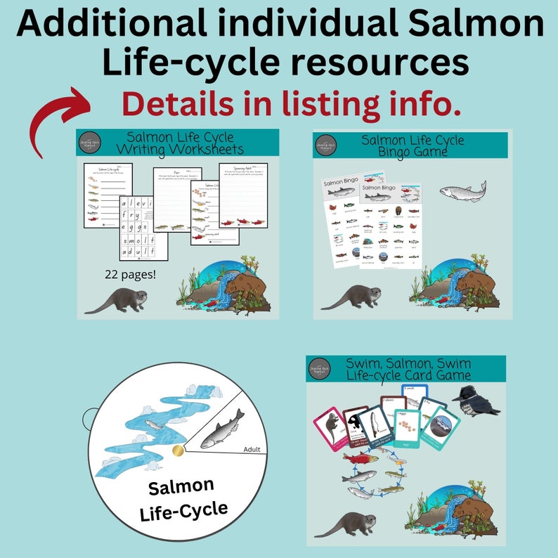Salmon Life Cycle Wheel, Life Cycle of a Salmon, Fish Life Cycle Study ...
