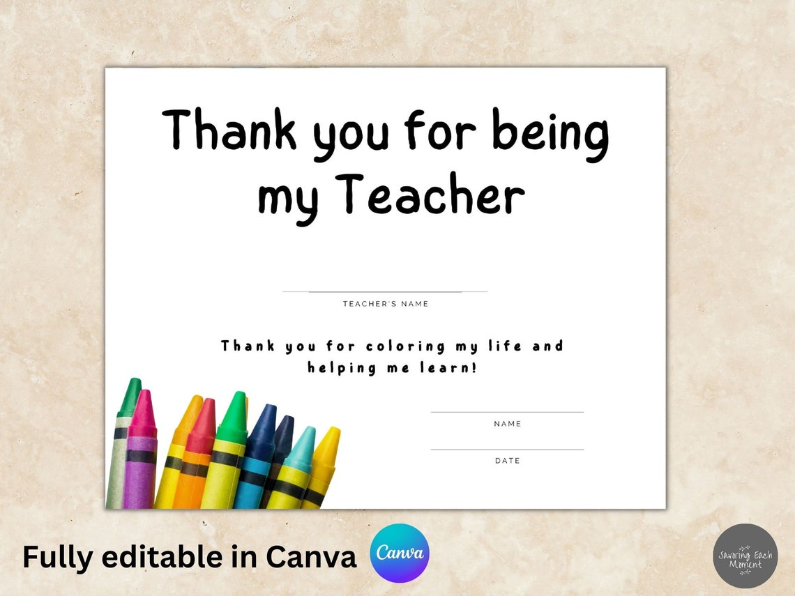 Teacher Certificate of Appreciation Template, Teacher Appreciation Week ...