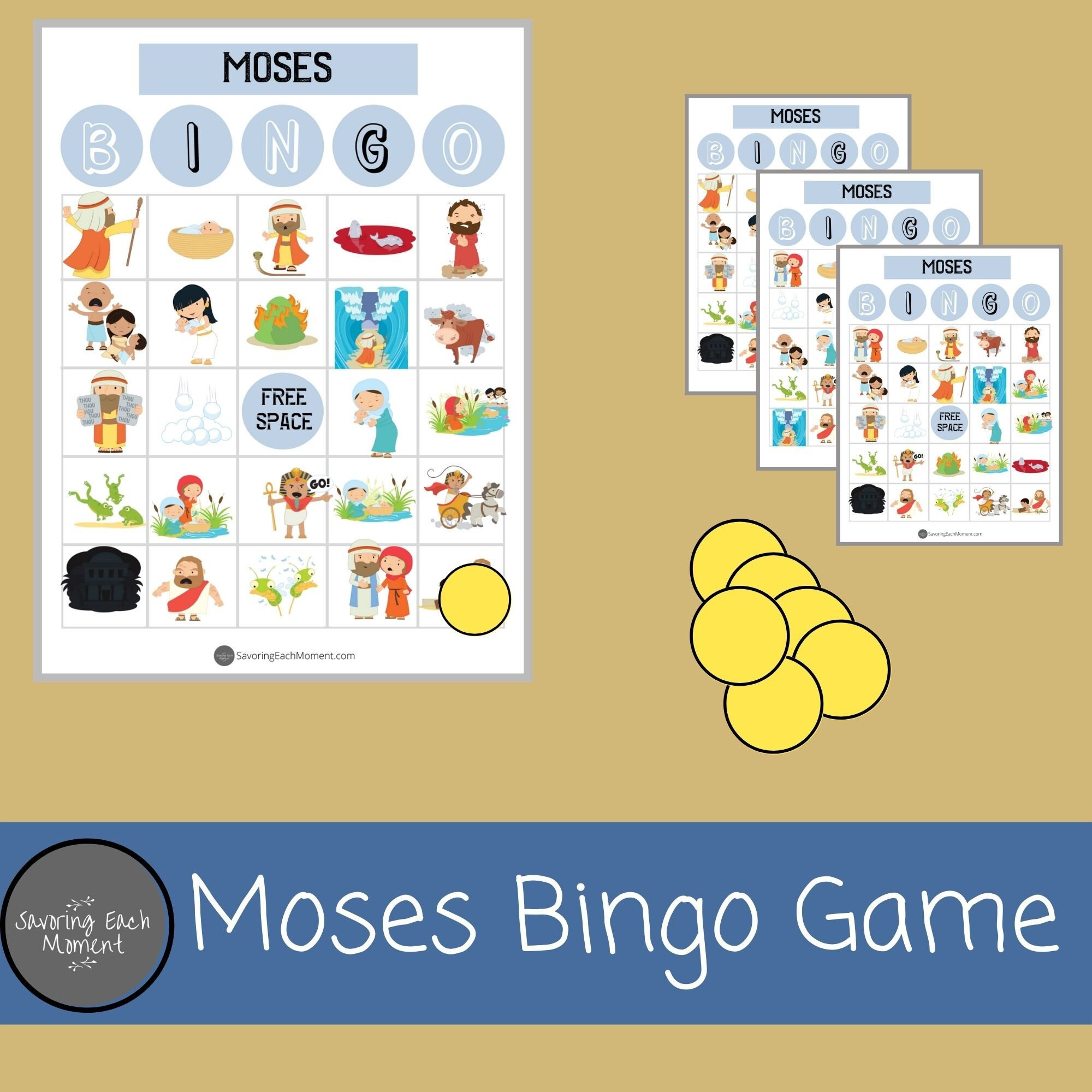 Moses Bingo Game for Kids Bible Bingo Game Printable Games for Kids ...