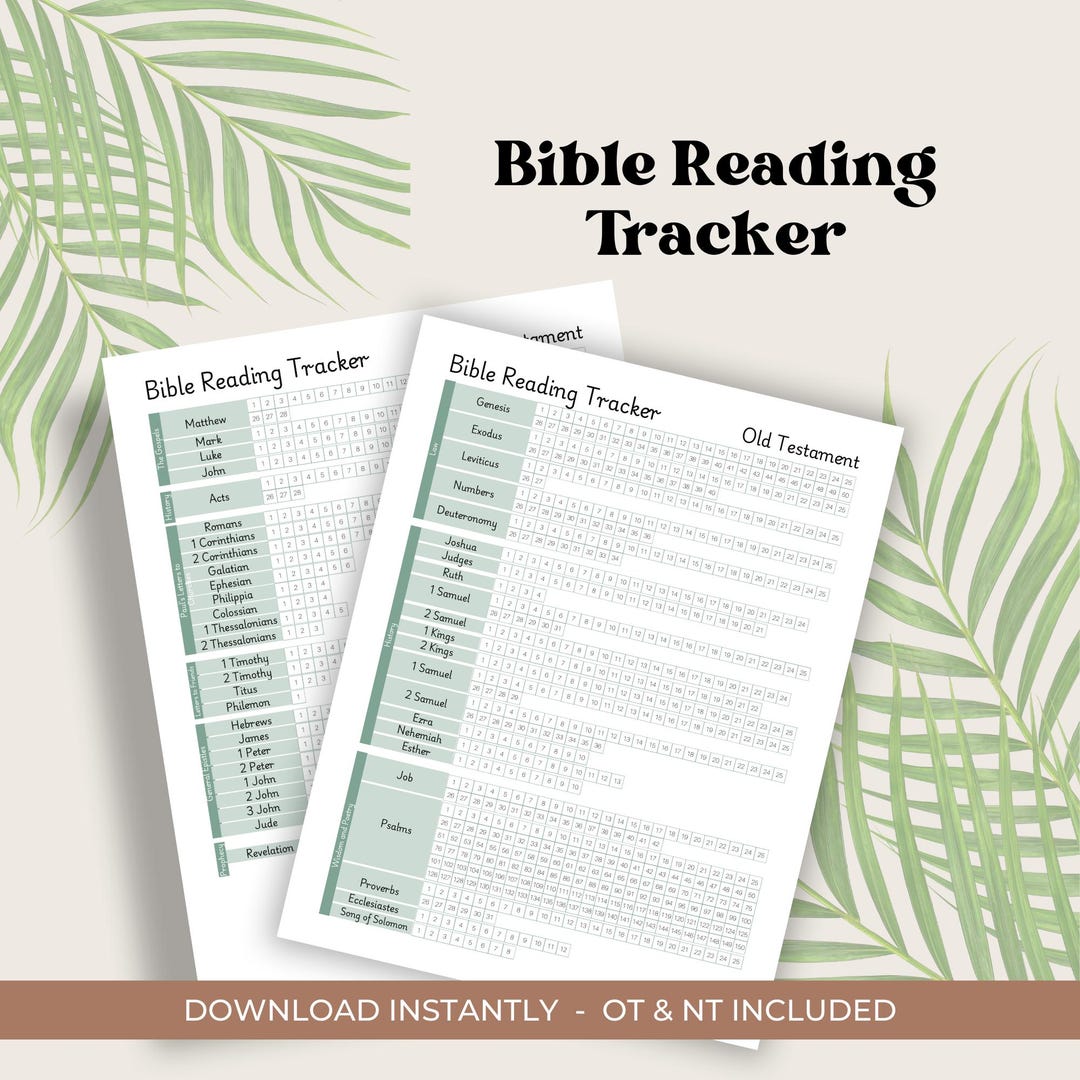 Bible Reading Tracker Printable, Bible Tracker, Bible Reading Log ...