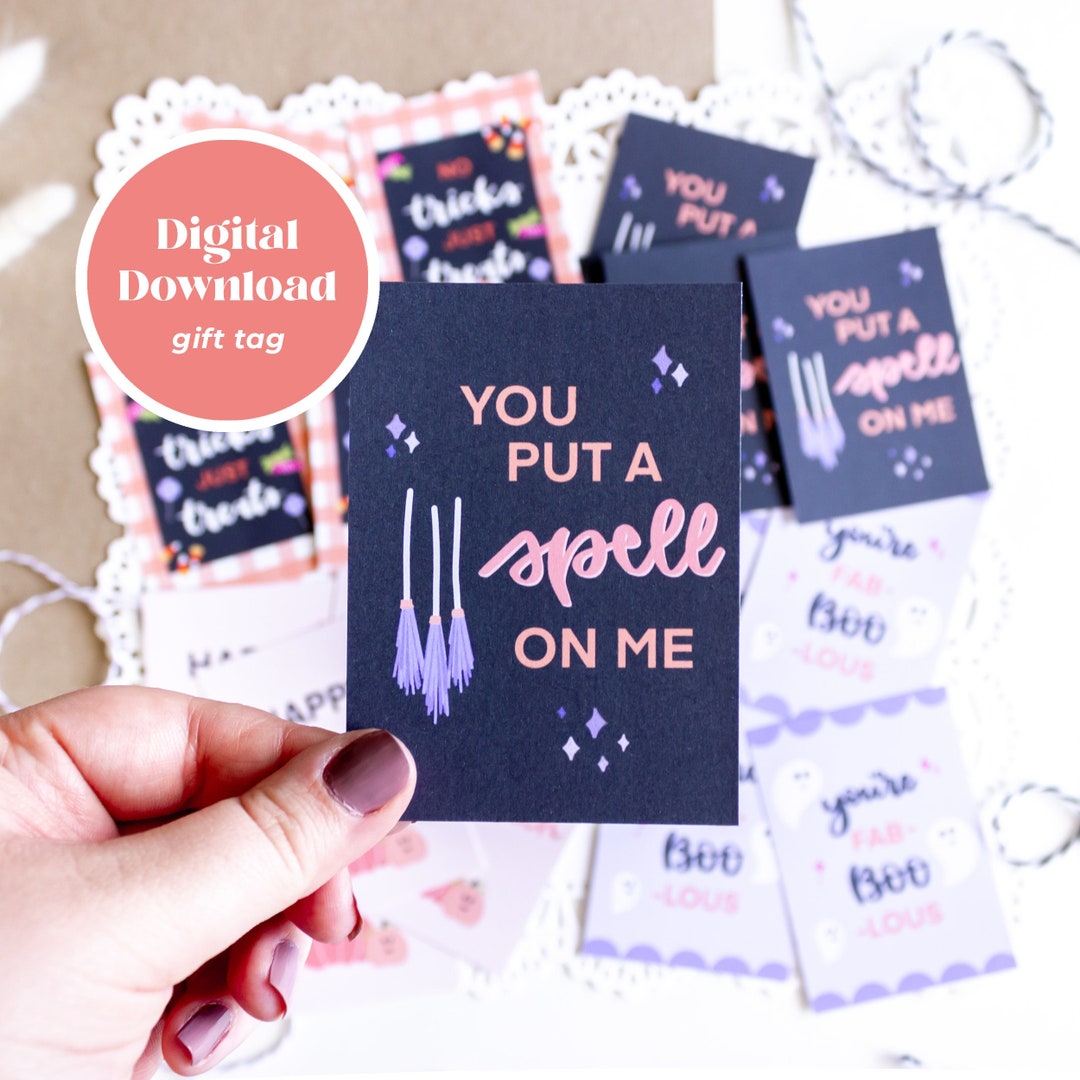 Halloween Gift Tags DIGITAL DOWNLOAD, Spell on You Gift Tags, Printable ...