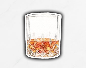 Whiskey Glass Sticker - Etsy