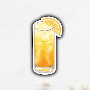 Vodka Orange Cocktail Sticker, Signature Drink Sticker, Signature ...