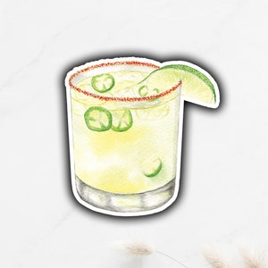 Jalapeño Margarita Sticker, Signature Drink Sticker, DIY Wedding Bar ...