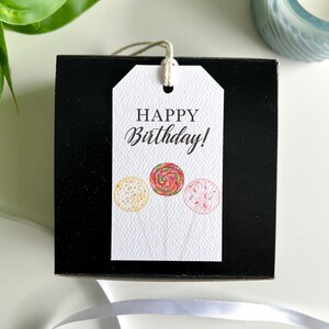 Happy Birthday Gift Tag, Personalized Gift Tag, Colorful Lollipops ...