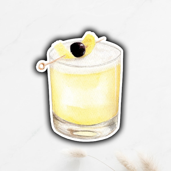 Whiskey Sour Bar Sticker - Etsy