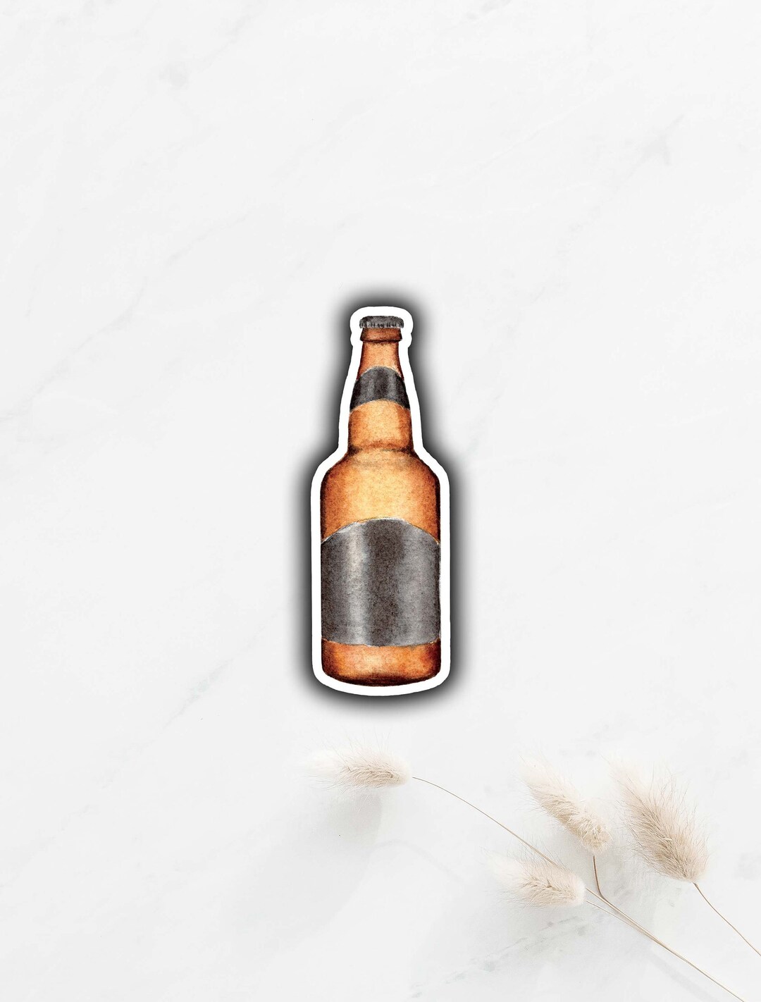 Beer Bottle With Black Label Sticker, Beer Sticker, Signature Drink ...
