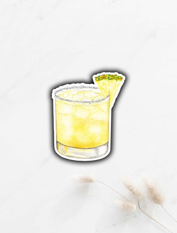Pineapple Margarita Sticker Signature Drink Sticker DIY - Etsy