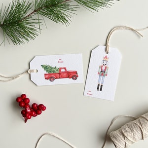 Nutcracker Gift Tag, Watercolor Nutcracker Gift Tag, Holiday Gift Tag ...
