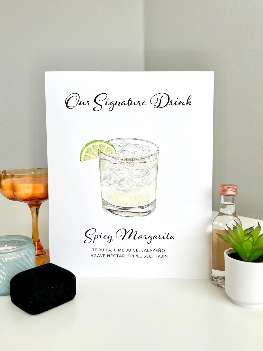 Our Signature Drink Sign, Semi Custom Signature Cocktail Sign, Wedding ...