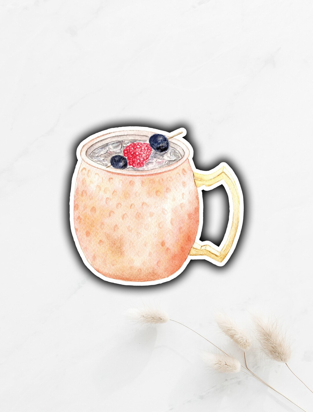 Berry Moscow Mule Sticker, Moscow Mule Vinyl Sticker, Signature Drink ...