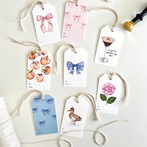 Pink Bow Gift Tag, Personalized Gift Tag, Coquette Bow, Pink Aesthetic ...