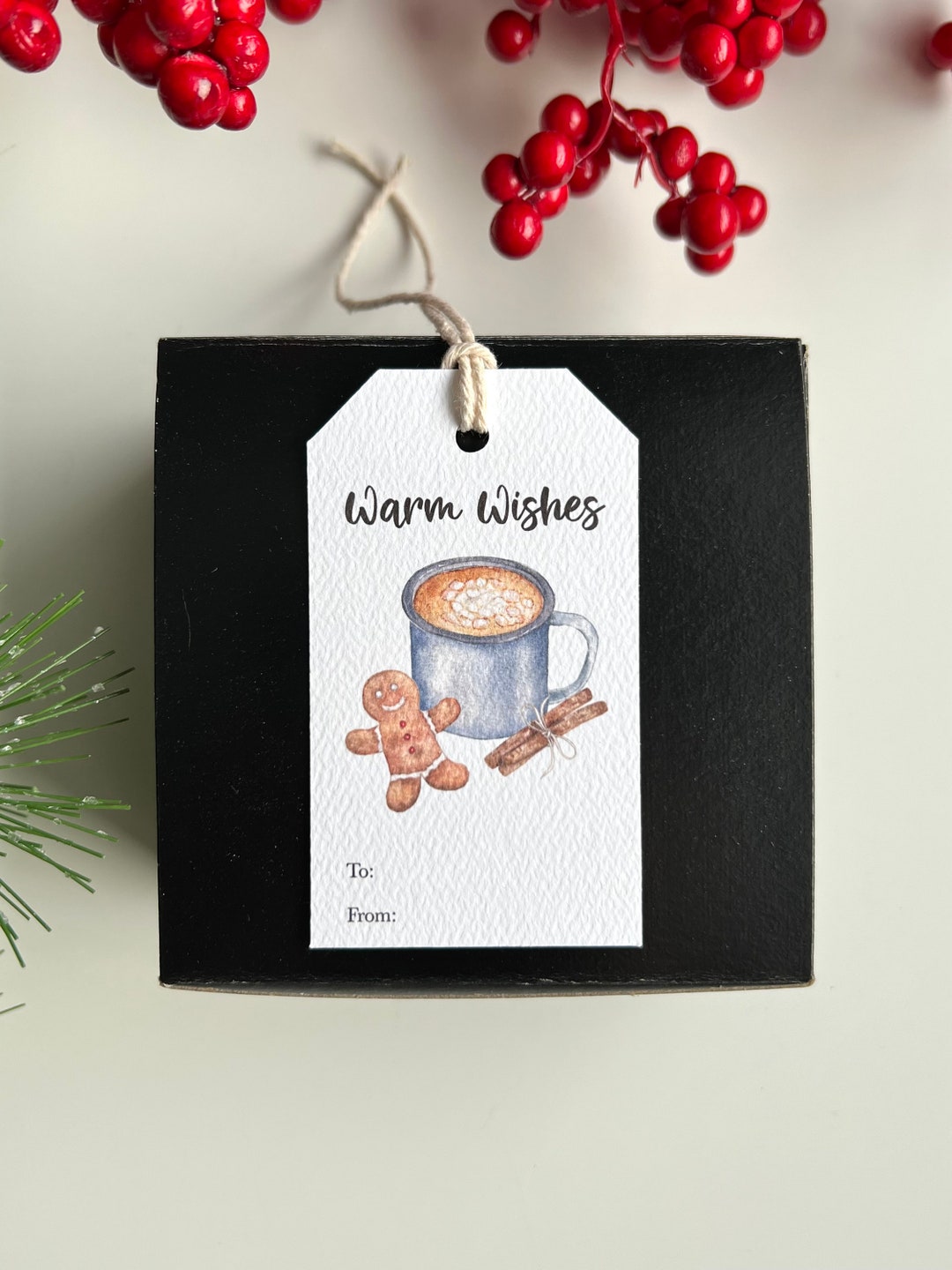 Gingerbread Man Gift Tag, Personalized Christmas Gift Tag, Holiday Gift ...