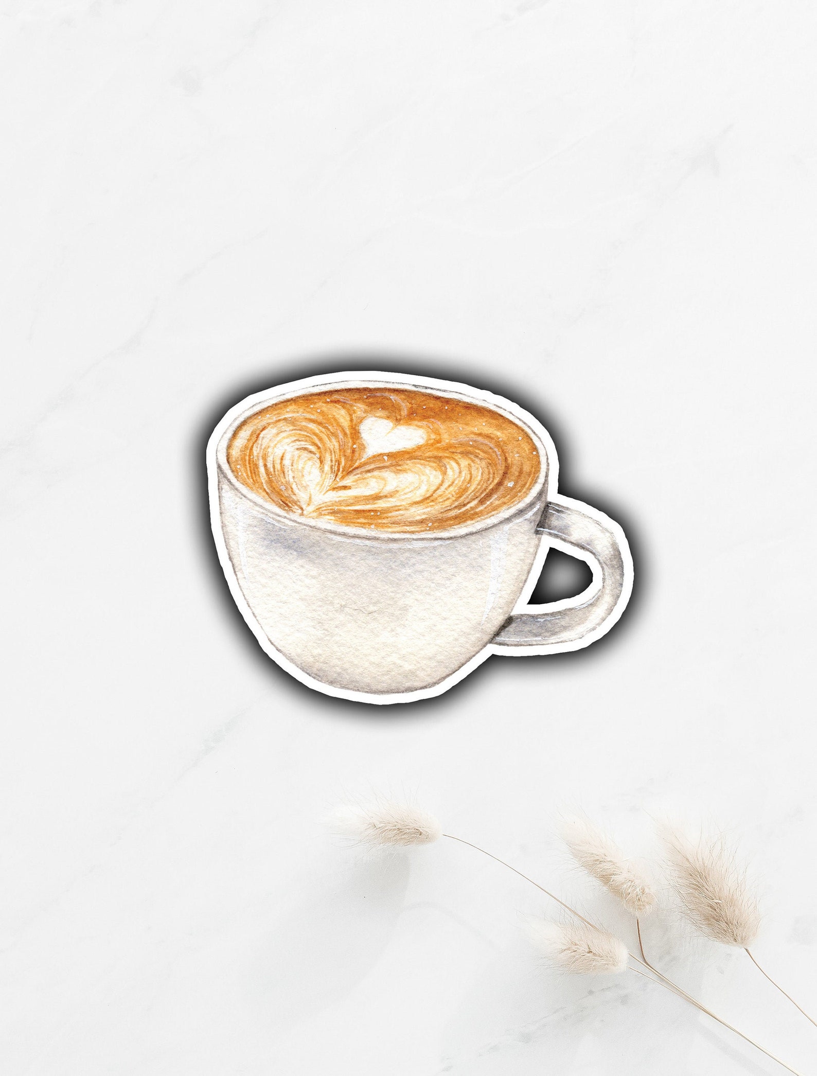 Watercolor Latte Vinyl Sticker, Espresso Sticker, Coffee Sticker, Latte ...