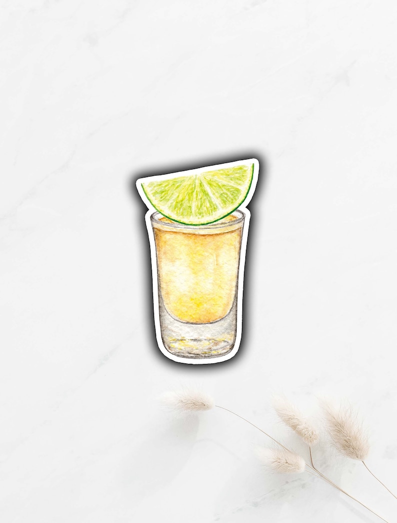 Tequila Shot Sticker Tequila Cocktail Sticker Signature - Etsy