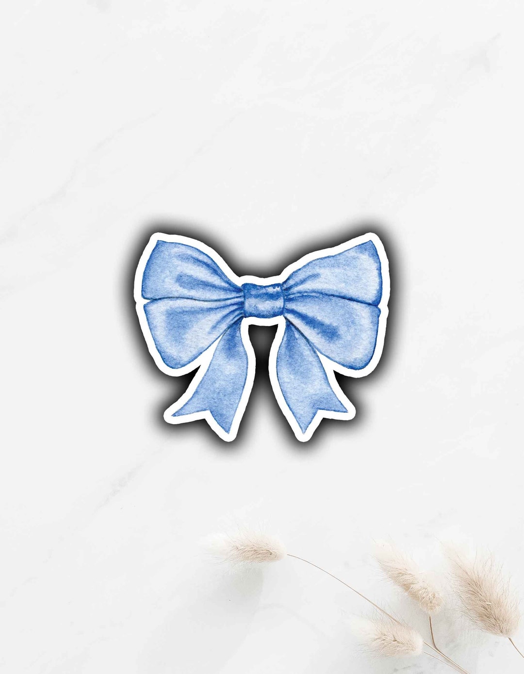 Blue Bow Sticker, Blue Ribbon Sticker, Coquette Bow Aesthetic ...