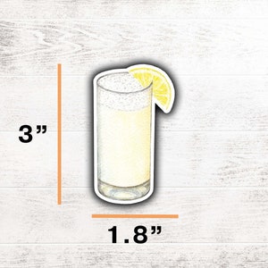 Gin Fizz Sticker, Gin Cocktail Sticker, Signature Drink Sticker, DIY ...