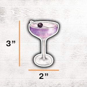 Aviation Cocktail Sticker, Gin Cocktail Sticker, Signature Drink ...