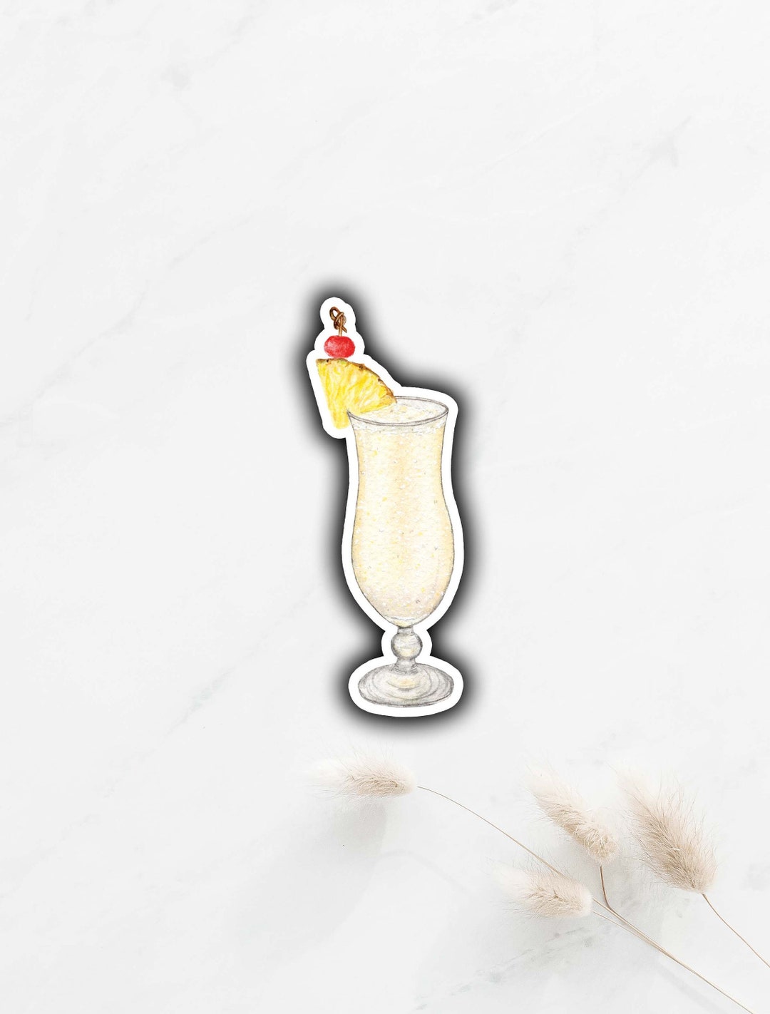 Piña Colada Sticker, Rum Cocktail Sticker, Signature Drink Sticker, DIY ...