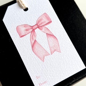 Pink Bow Gift Tag, Personalized Gift Tag, Coquette Bow, Pink Aesthetic ...