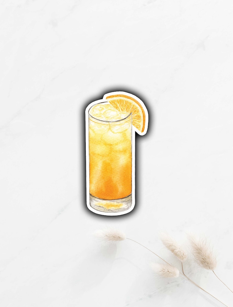Vodka Orange Cocktail Sticker Signature Drink Sticker - Etsy