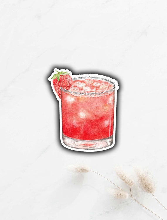Strawberry Margarita Sticker Signature Drink Sticker DIY - Etsy