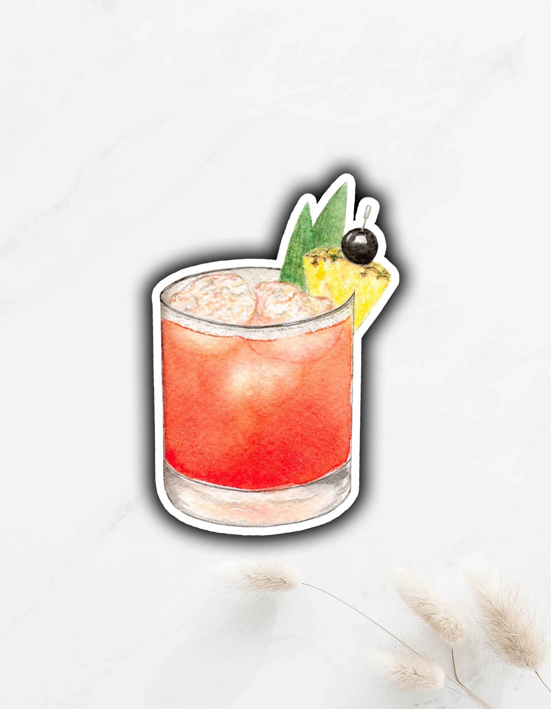 Jungle Bird Cocktail Sticker, DIY Wedding Bar Sign, Signature Drink ...