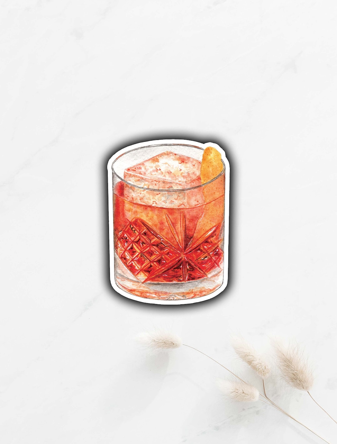 Negroni Cocktail Sticker, Signature Drink Sticker, DIY Wedding Bar Sign ...