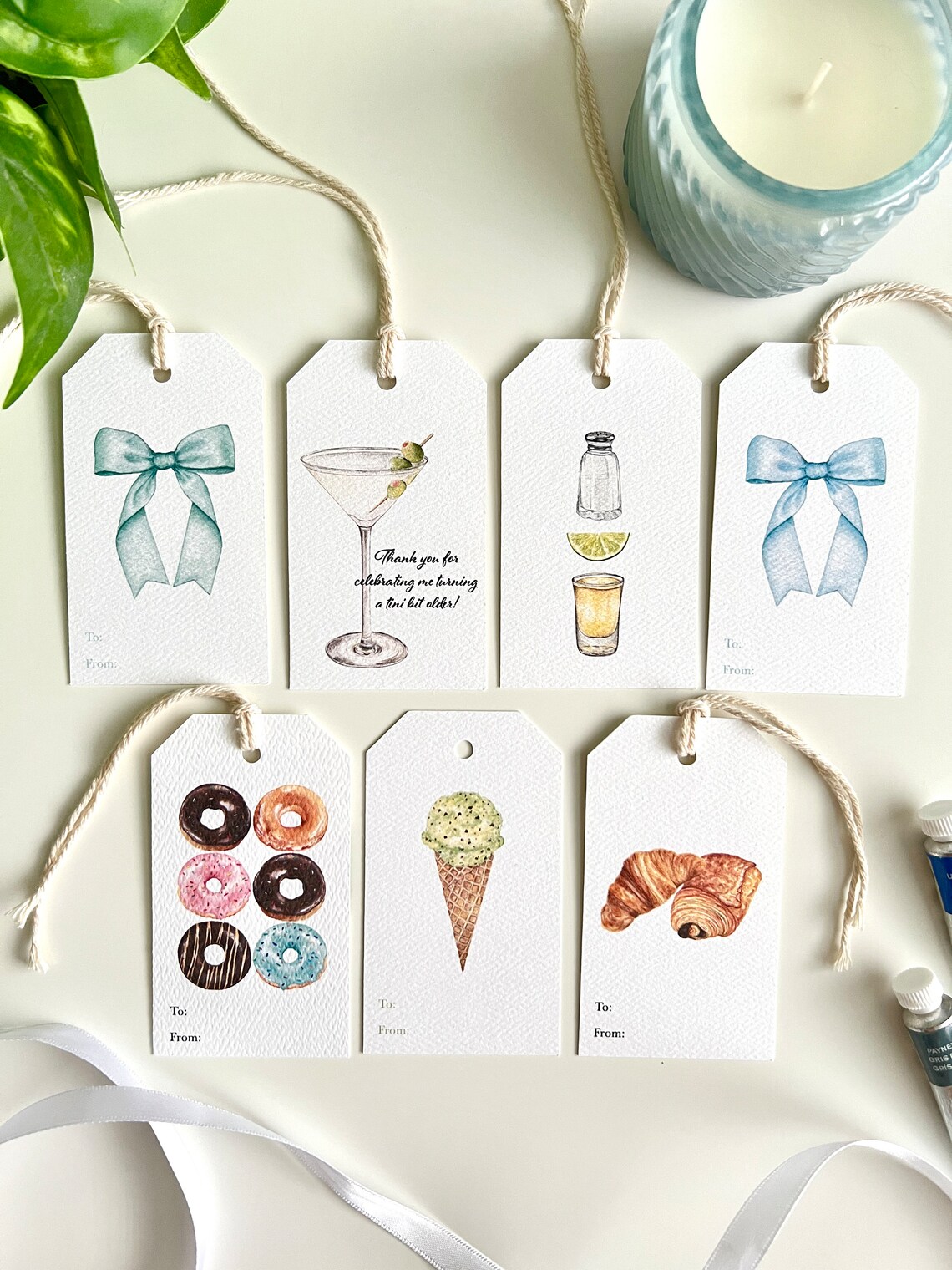 A Tini Bit Older, Vodka Martini Gift Tag, Personalized Gift Tag ...