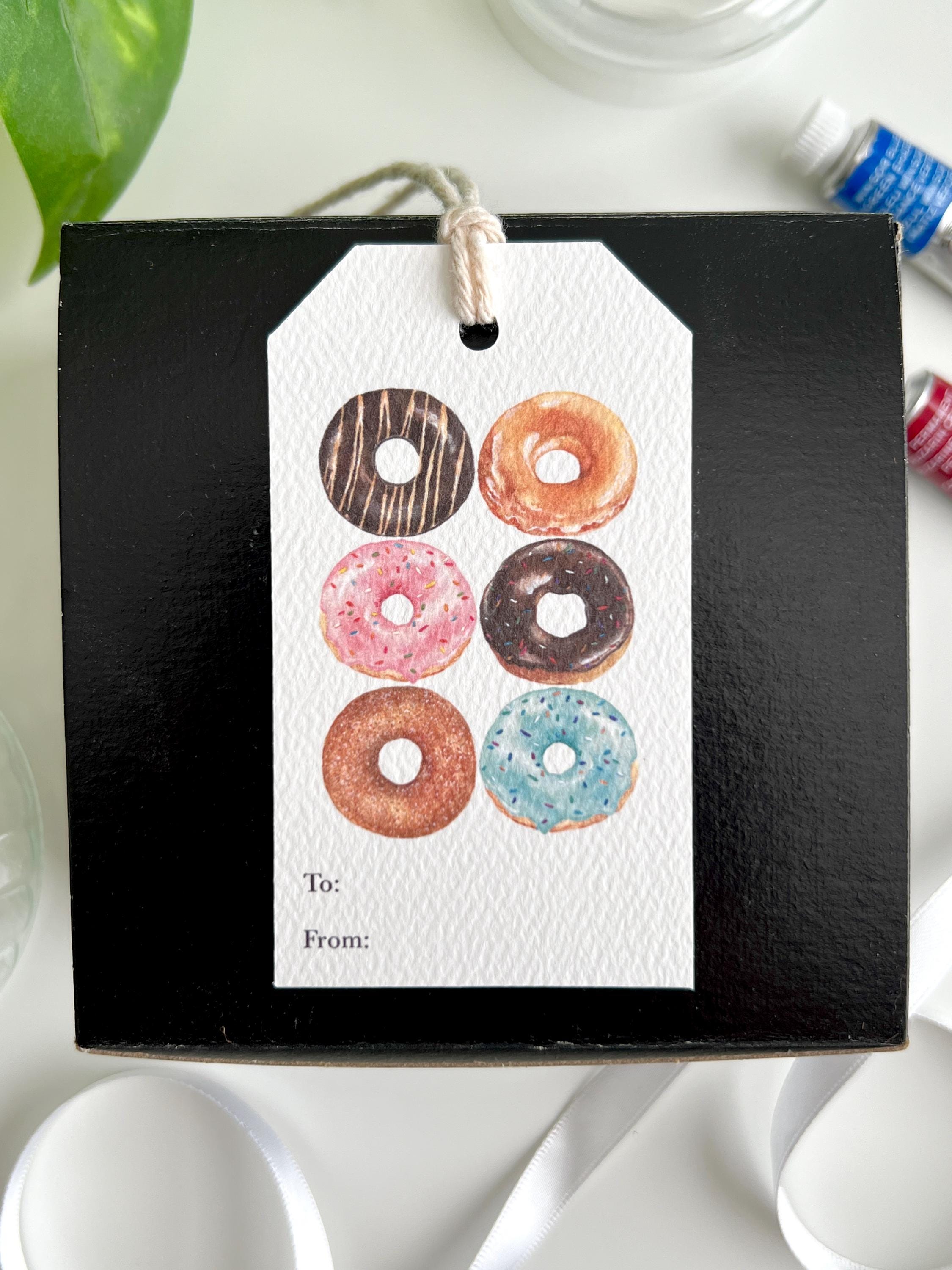Donut Gift Tag, Personalized Gift Tag, Doughnut Party Favors, Baked ...