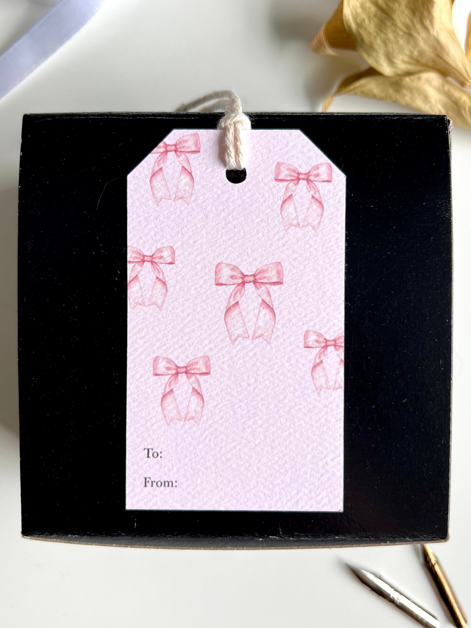 Multi Pink Bows Gift Tag, Personalized Gift Tag, Coquette Bow, Pink ...
