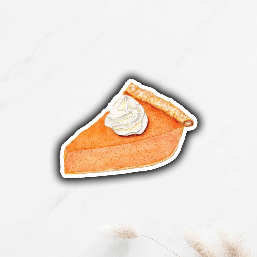 Pumpkin Pie Sticker, Fall Sticker, Watercolor, Baked Goods, Pie Lovers ...