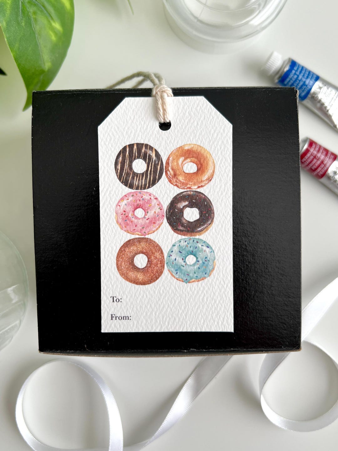 Donut Gift Tag, Personalized Gift Tag, Doughnut Party Favors, Baked ...