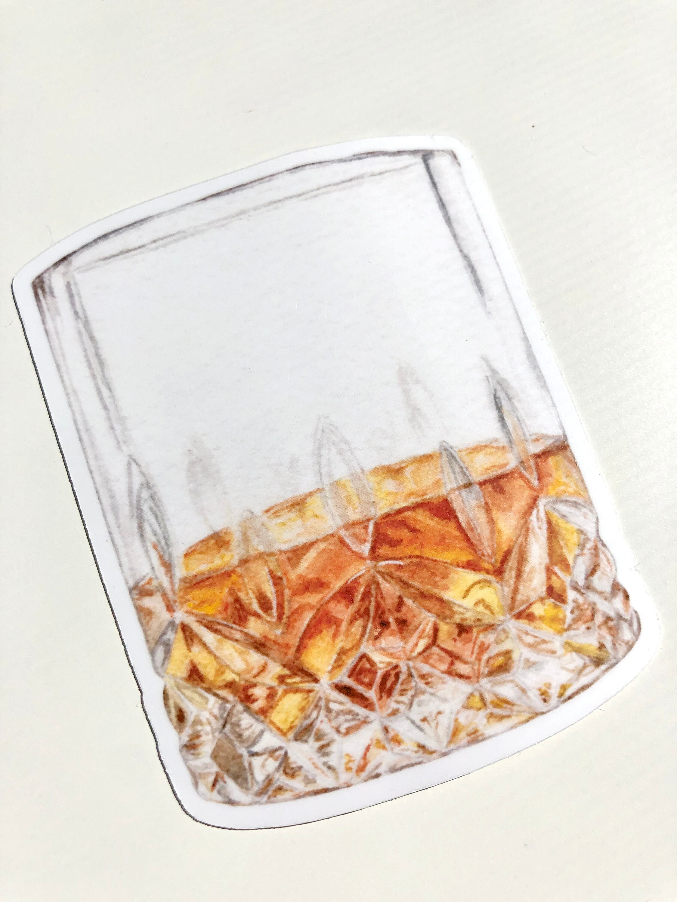 Whiskey Glass Vinyl Sticker, Signature Drink Sticker, Bourbon Neat ...