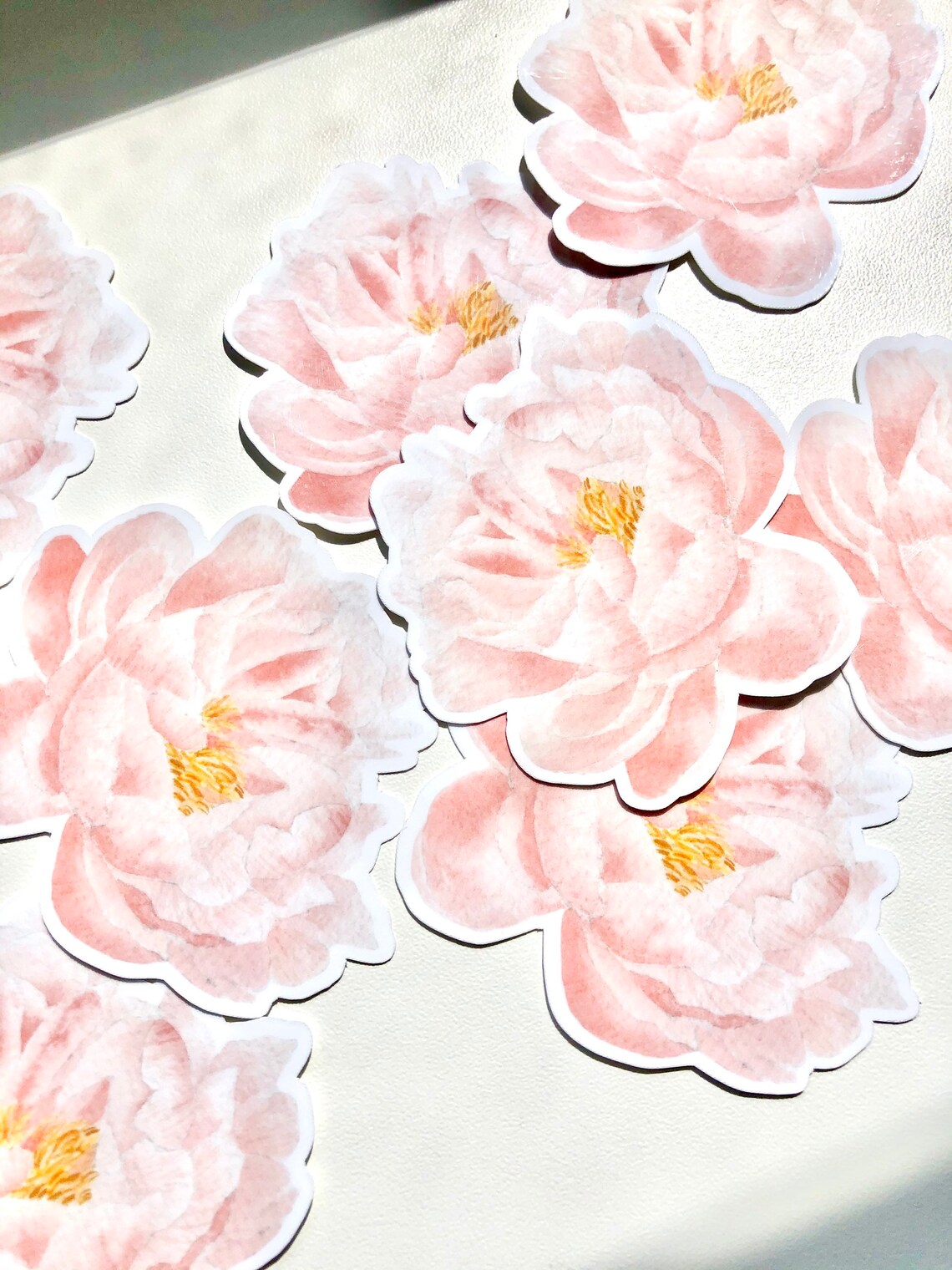 Pink Peony Sticker Pink Peony Vinyl Sticker Watercolor Peony - Etsy