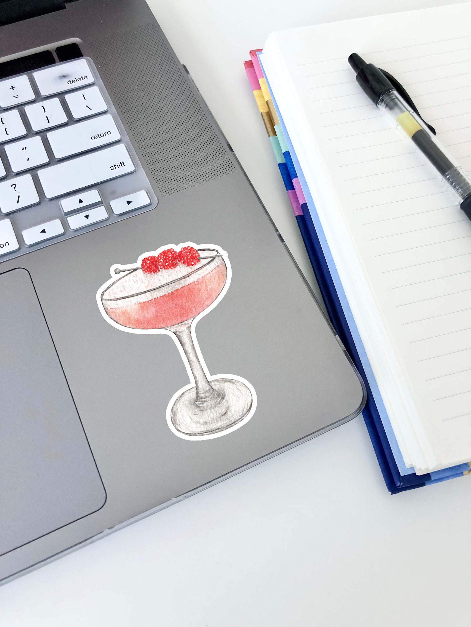 Clover Club Sticker, Raspberry Cocktail Sticker, Signature Drink ...