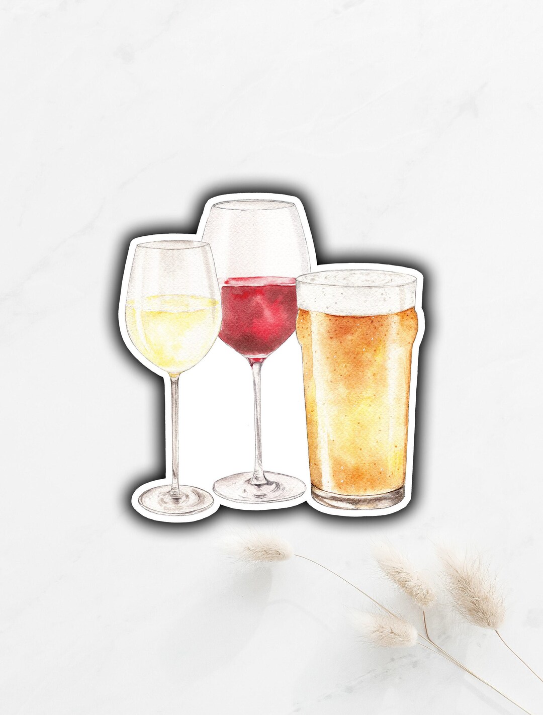 Beer and Wine Sticker, Beer Vinyl Sticker, Wine Vinyl Sticker ...