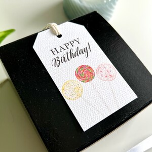 Happy Birthday Gift Tag, Personalized Gift Tag, Colorful Lollipops ...