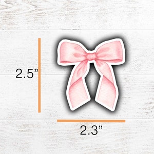 Pink Bow Sticker, Pink Ribbon Sticker, Coquette Bow Aesthetic ...