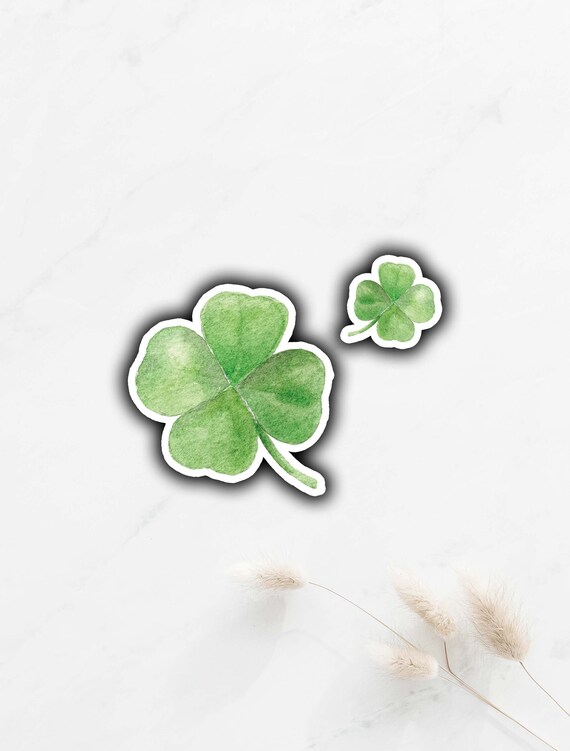 Four Leaf Clover Stickers set of 2 St. Patrick's Day - Etsy