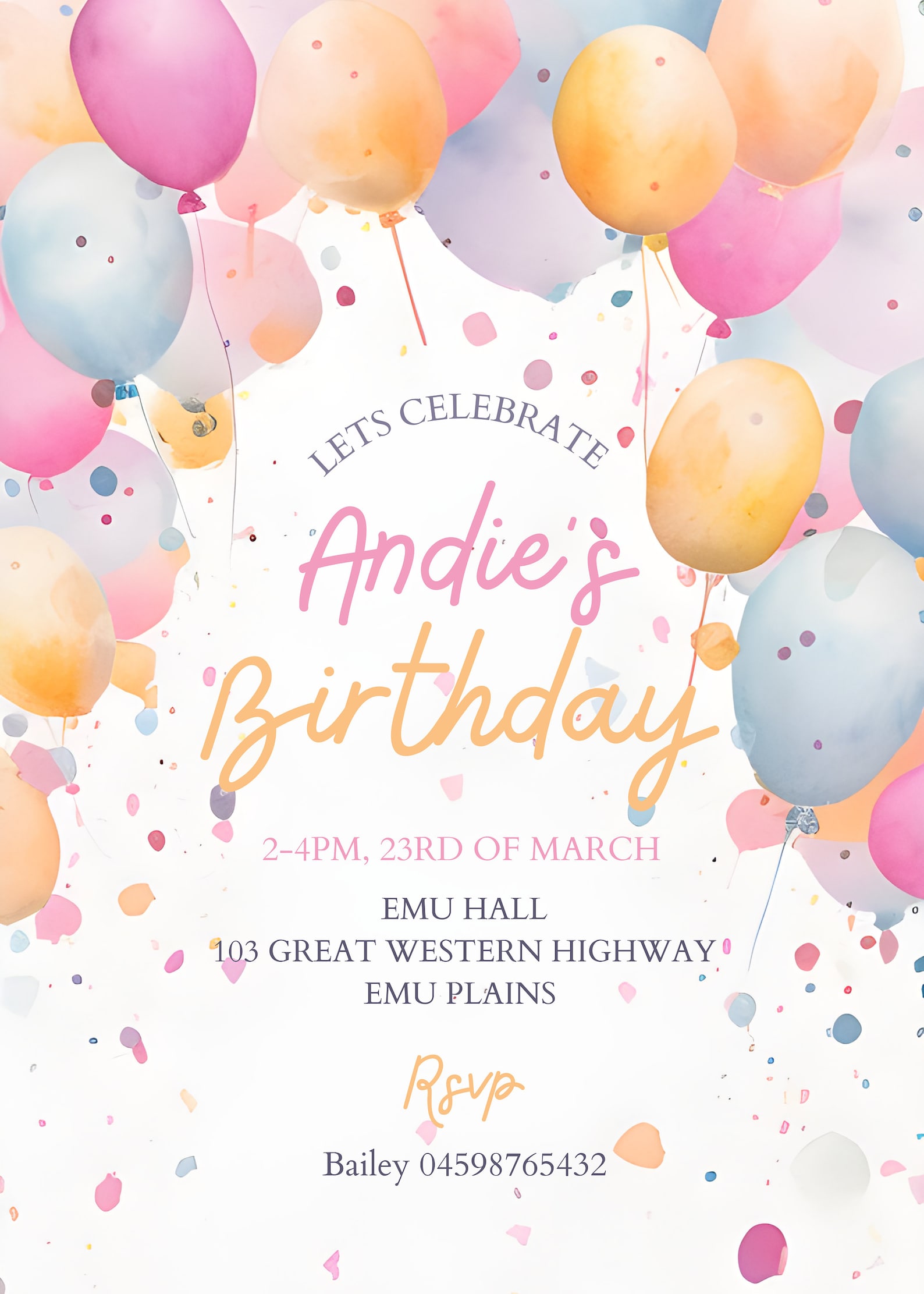 Editable Balloon Party Birthday Invitation, Kids Party Invite, Birthday ...