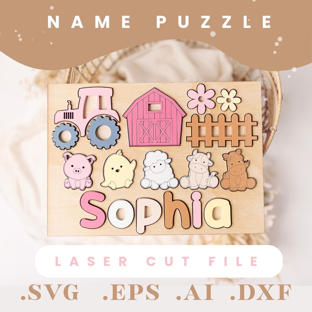 Personalized Farm Name Puzzle Laser Cut File, SVG Laser Cutting Files ...